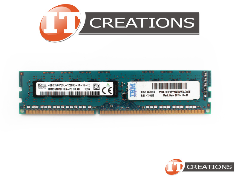 00D5012 IBM / SK Hynix 4GB PC3L-12800e DDR3-1600 Unbuffered ECC 2rx8 Cl11 240 PIN 1.35v LOW ...