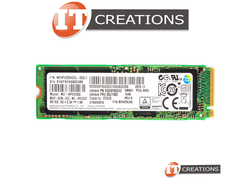 00JT082 - Refurbished - LENOVO / SAMSUNG 256GB PCIE AHCI M.2 2280 SM951 ...