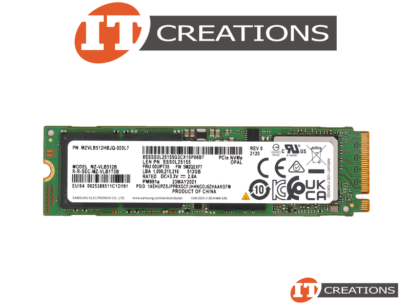 00UP735 - Refurbished - Lenovo 512GB PCIE Gen3 X4 NVME M.2 2280 Opal ...