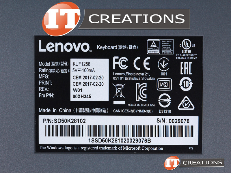 00XH345 Lenovo Chicony Keyboard USB ( Model PN: Kuf1256 )