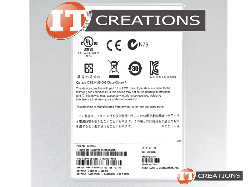 00Y3390 IBM Flex Chassis Management Module CMM Pass 7 ( 1 ) ONE Rj45 ...