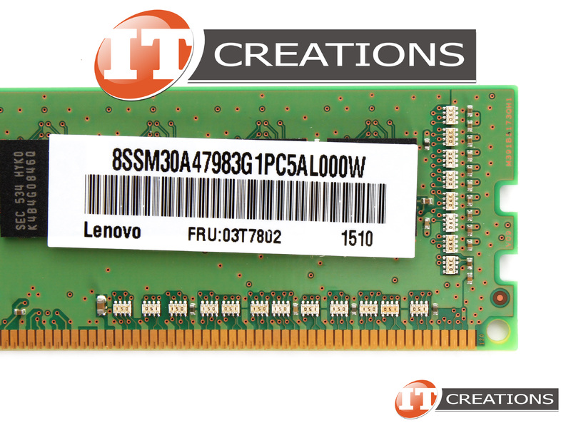 03T7802 LENOVO / SK HYNIX 4GB PC3L-12800E DDR3-1600 UNBUFFERED ECC 1RX8 CL12 240 PIN 1.35V LOW ...
