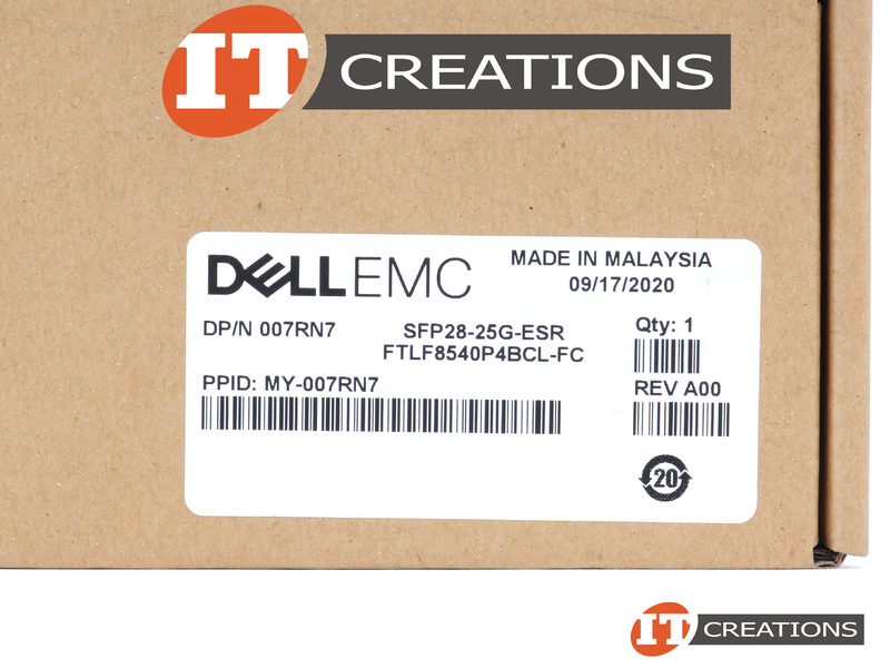 07RN7-RETAIL - Retail - DELL EMC 25GB 850NM ESR LC SFP28 TRANSCEIVER ...