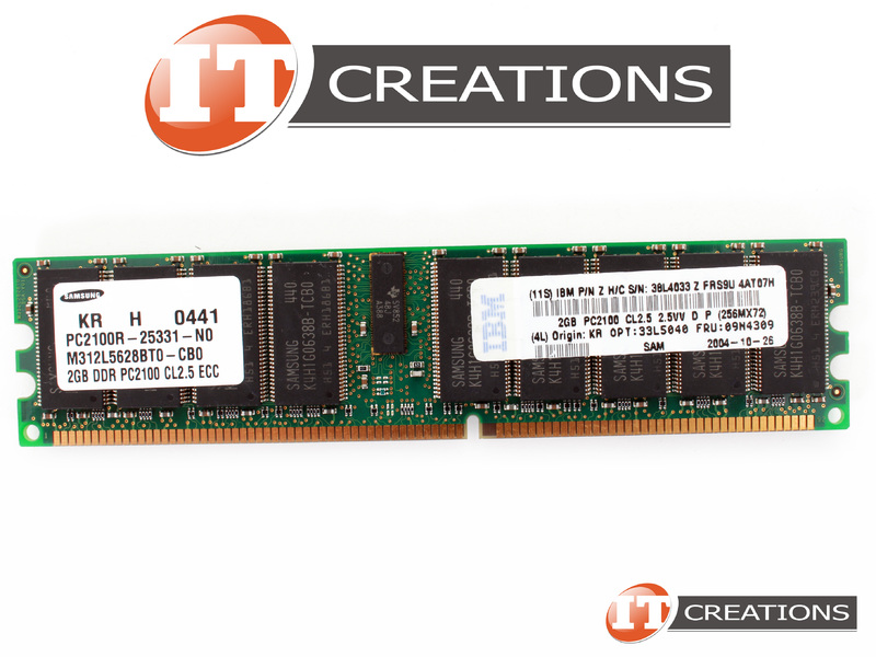 09N4309 IBM 2GB PC-2100R DDR-266 REGISTERED ECC CL2.5 184 PIN 2.5V ...