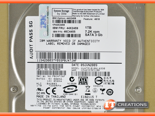 0A36094-IBM IBM 1TB 7.2K RPM SATA 3.5 INCH HARD DRIVE (DUAL LABEL / IBM ...