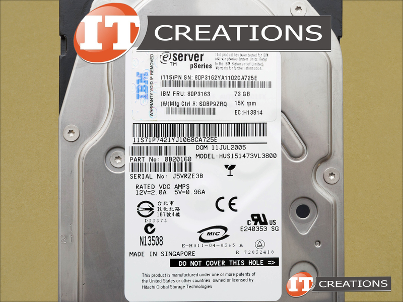 0B20160-IBM - Refurbished - IBM / HITACHI GLOBAL 73GB 15K RPM SCSI 80 ...