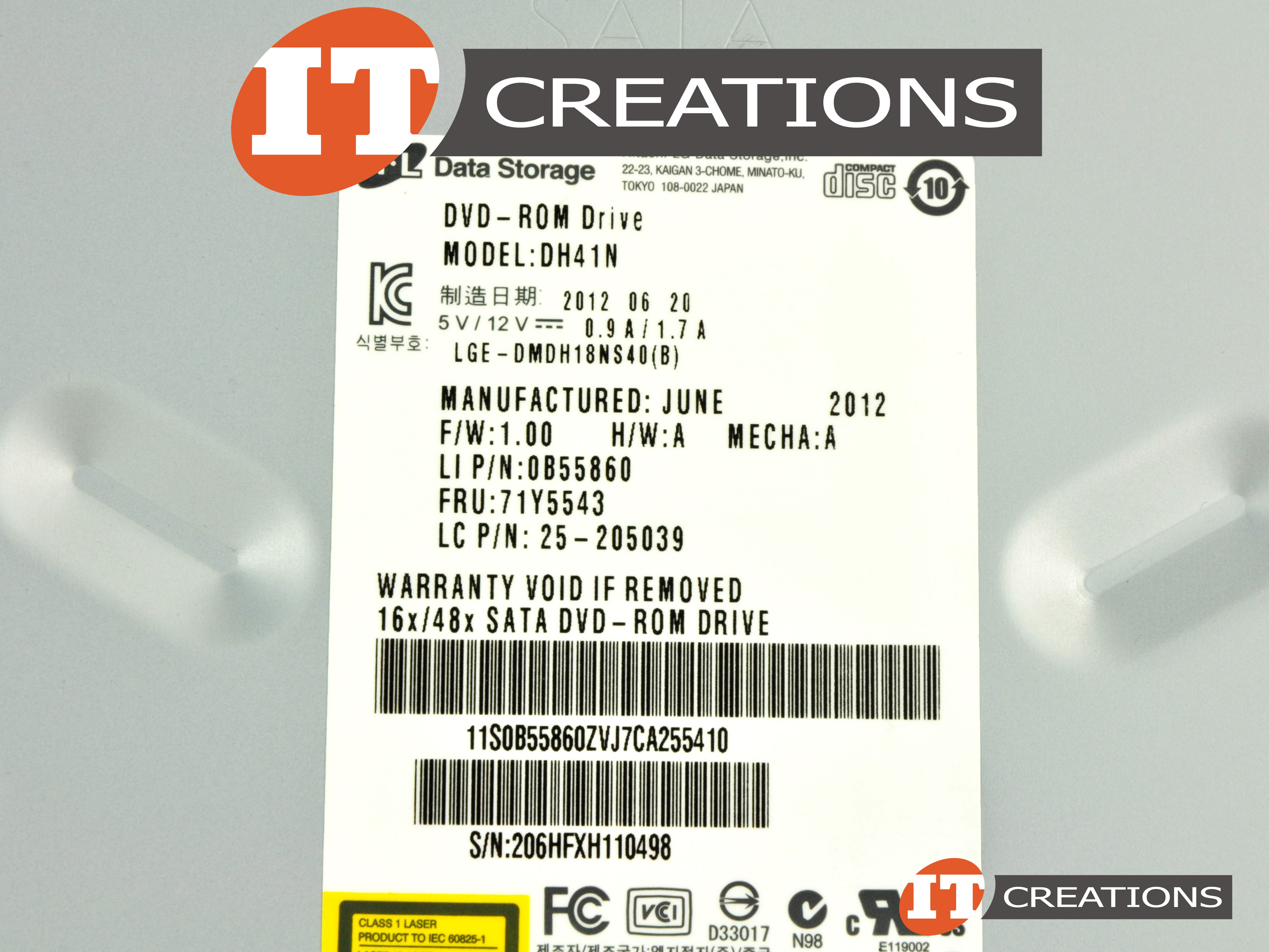 0B55860 LENOVO OPTICAL DRIVE SATA DVD MULTI PLAYER 16X / 48X FULL ...