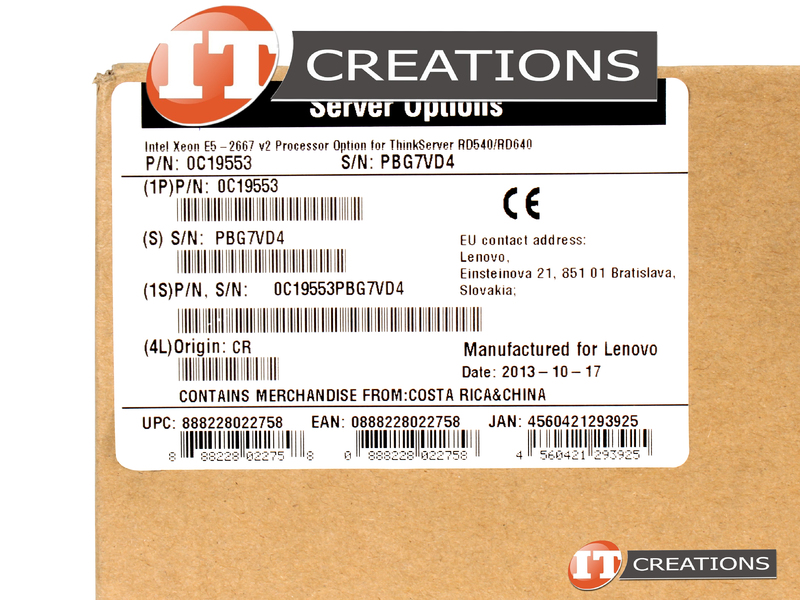 0C19553-RETAIL - Retail - Lenovo CPU KIT Intel Xeon 8 Core Processor E5 ...