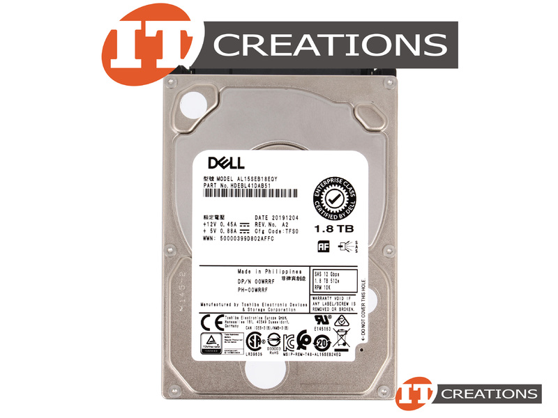 0WRRF - Refurbished - DELL / TOSHIBA 1.8TB 10K RPM SAS III 2.5 INCH ...