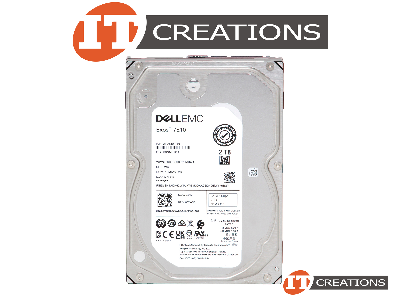0Y4CD - New Other - DELL EMC / Seagate 2TB 7.2k RPM SATA III 3.5 Inch ...