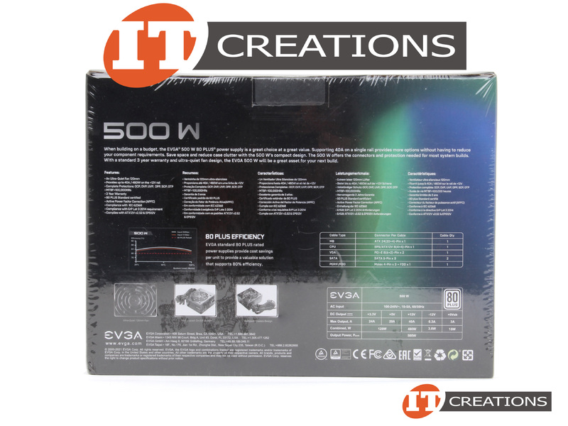 100-W1-0500-KR-RET - Retail - EVGA POWER SUPPLY 500W INPUT 100-240VAC ...