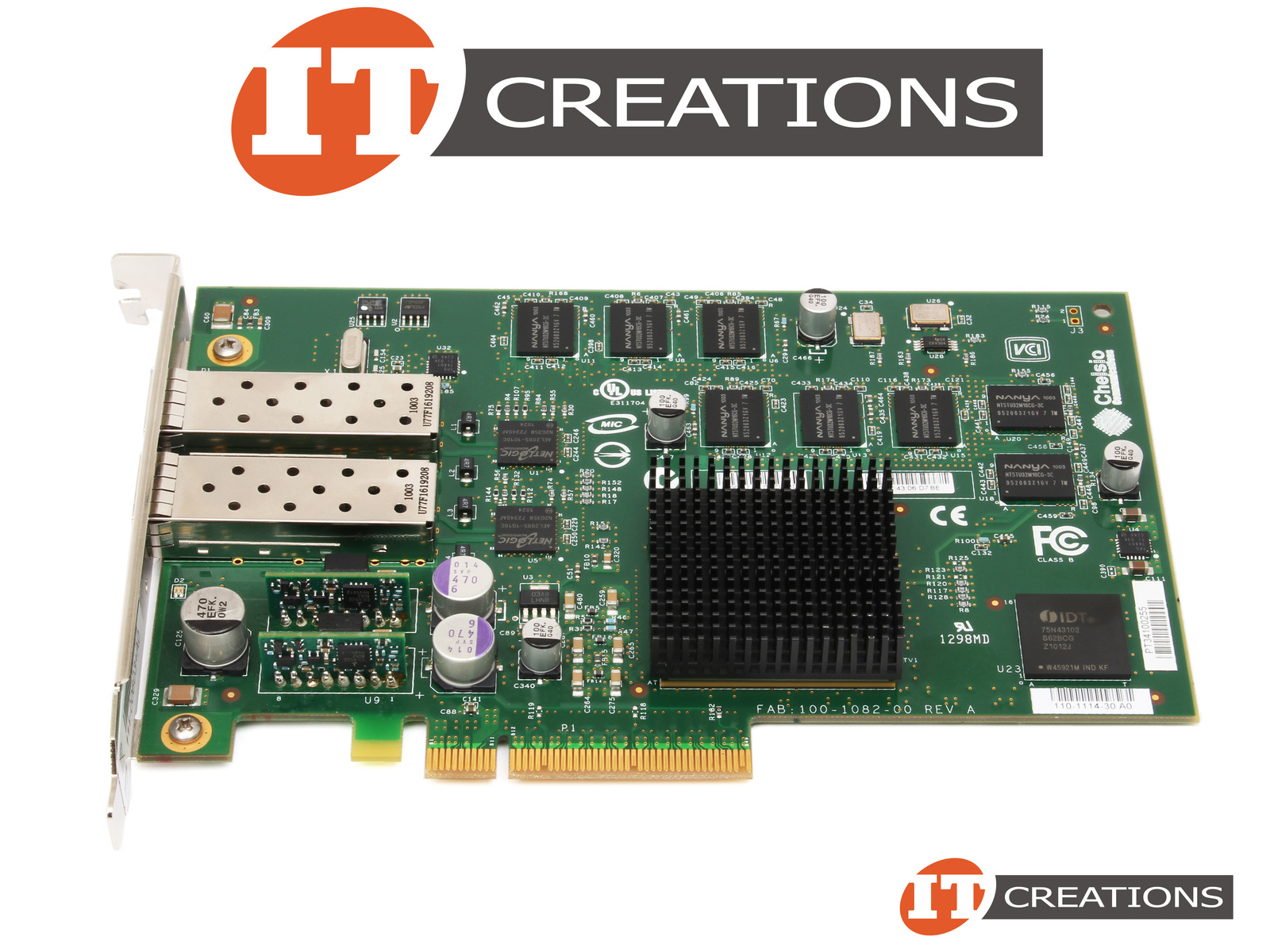 111-00603-A0-HIGH P Chelsio / Netapp 10gbe Dual Port Sfp+ PCI-E X8 ...