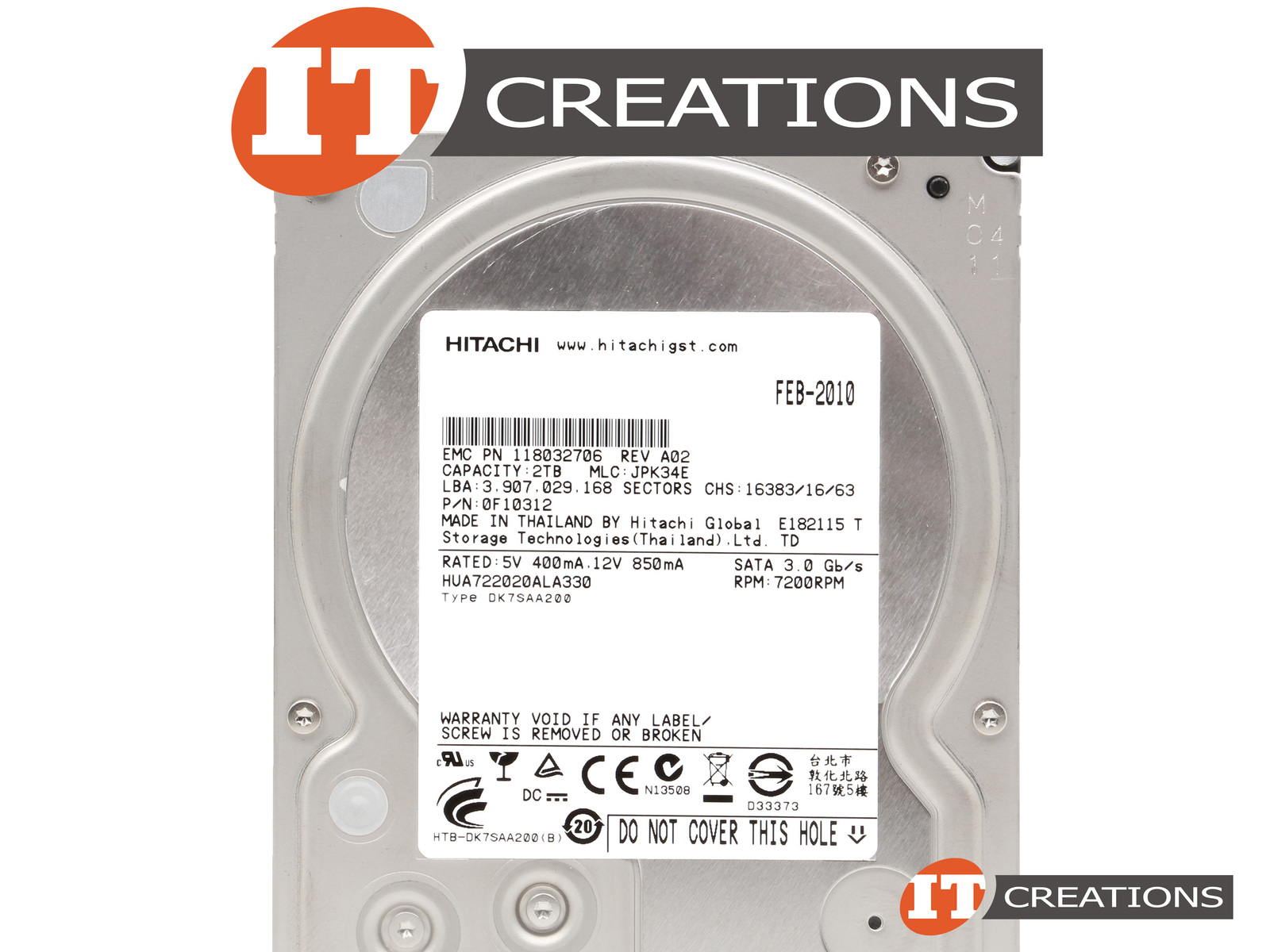 118032706 - Refurbished - DELL / EMC / Hitachi Global 2TB 7.2k RPM SATA ...