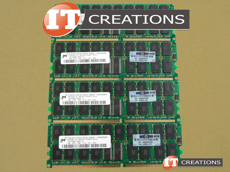 202172-B21 HP 4GB ( 4 X 1GB ) PC-1600R DDR-200 REGISTERED ECC CL2 184 ...