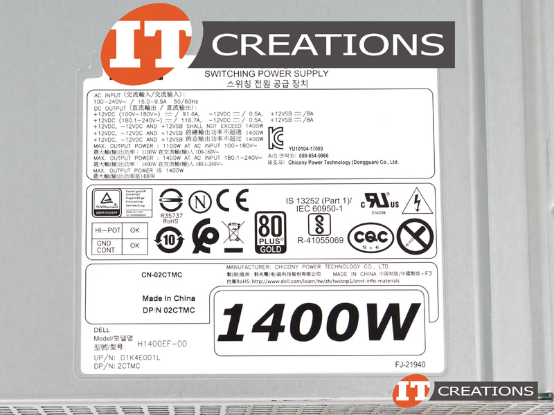2CTMC DELL Switching Power Supply 1400w Input 100-240v 50-60hz 15.0-9 ...