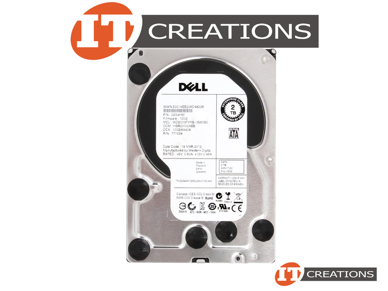 2G4HM DELL 2TB 7.2k RPM SATA 3.5 Inch Hard Drive 3gb/s