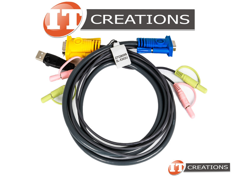 2L-5302U Aten USB KVM 1.8m Cable Assembly 6 FT ( 1 ) ONE VGA Connector ...