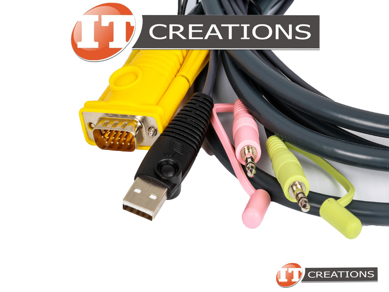 2L-5302U Aten USB KVM 1.8m Cable Assembly 6 FT ( 1 ) ONE VGA Connector ...