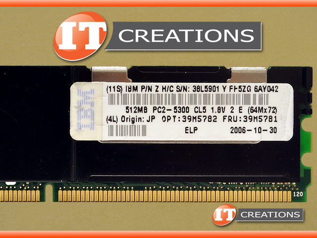 38L5901 IBM 512MB 1rx8 PC2-5300f Fully Buffered ECC Ddr2-667 Memory Module