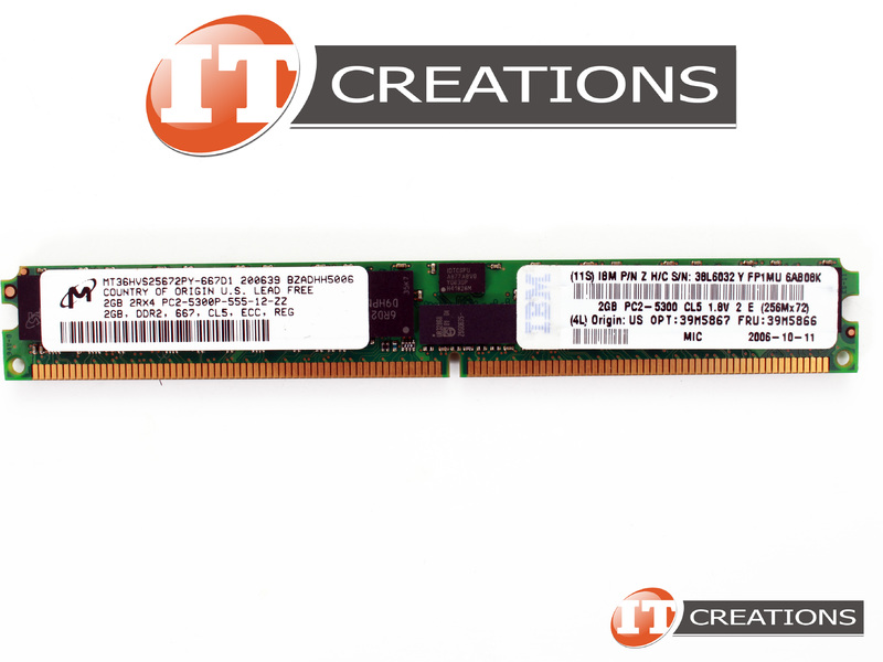 38L6032 IBM / MICRON 2GB PC2-5300P DDR2-667 PARITY ECC 2RX4 CL5 240 PIN ...