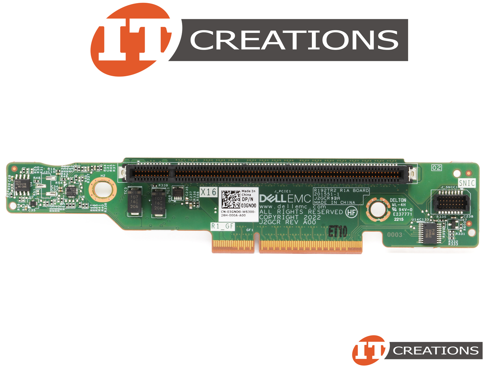 3GND0 DELL 1X16 RISER1 BOARD FOR DELL EMC POWEREDGE C6620 COMPUTE SLED ...