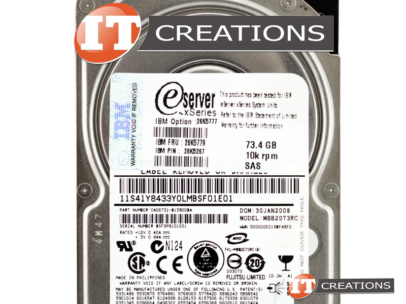 41Y8433 - Refurbished - IBM / FUJITSU 73GB 10K RPM SAS 2.5 INCH SMALL ...