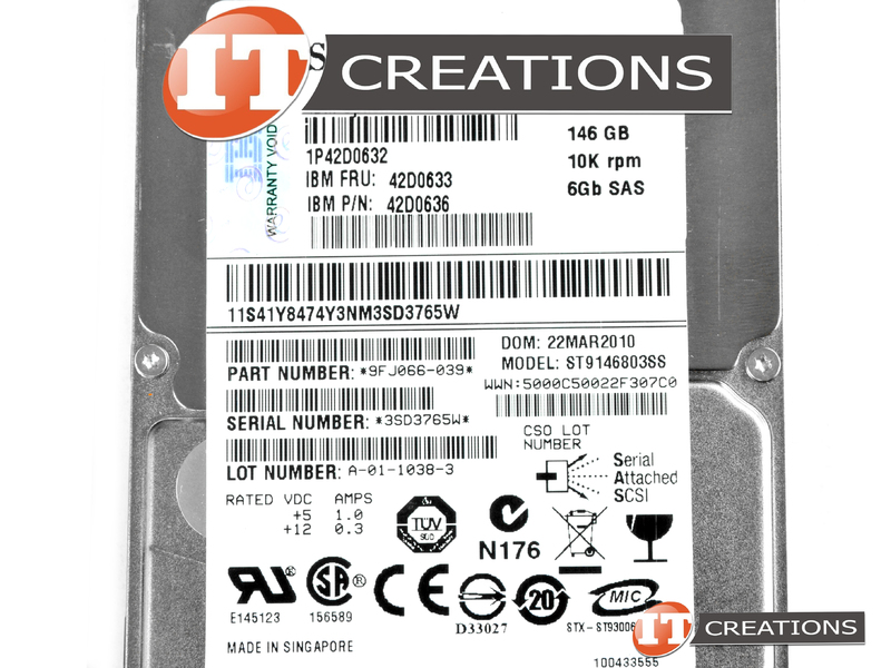 42D0636 - Used - IBM / SEAGATE 146GB 10K RPM SAS 2.5 INCH SMALL FORM FACTOR SFF SYSTEM X 6GB/S ...