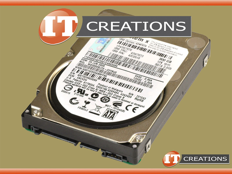 43W7670 IBM / WESTERN DIGITAL 300GB 10K RPM SATA 2.5 INCH SMALL FORM ...