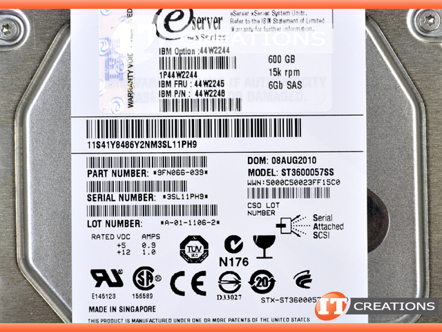 44W2245 IBM 600GB 15K RPM SAS 3.5 INCH HARD DRIVE