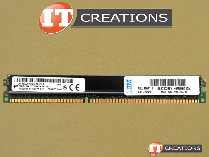 46W0714 IBM / MICRON 16GB PC3-14900R DDR3-1866 REGISTERED ECC 2RX4 CL13 ...