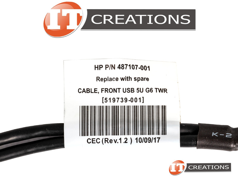 487107-001 HP Front Dual USB Port Cable For HP Proliant Ml330 G6 -- ( 2 ...