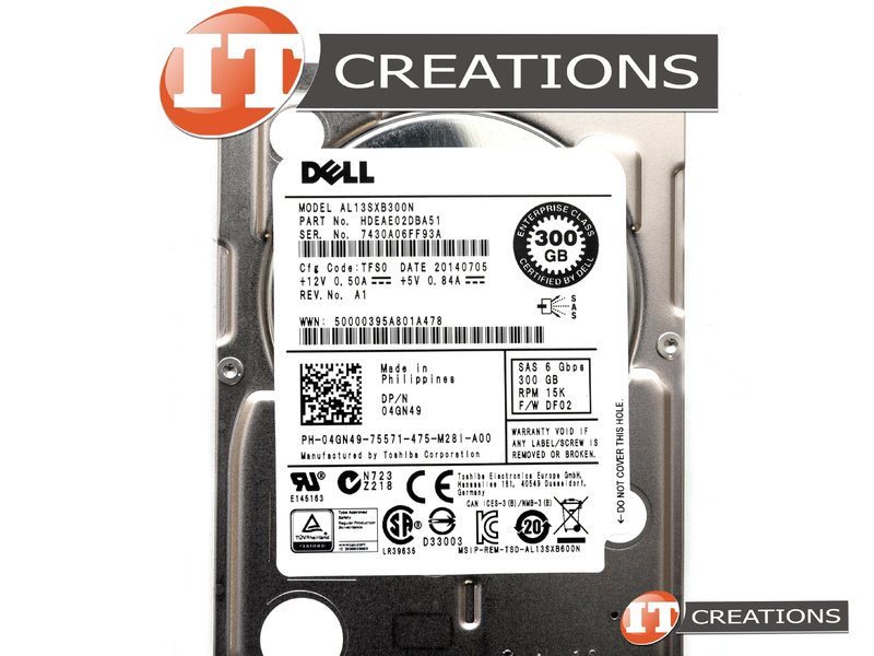4GN49 - Used - DELL / TOSHIBA 300GB 15K RPM SAS 2.5 INCH SMALL FORM ...