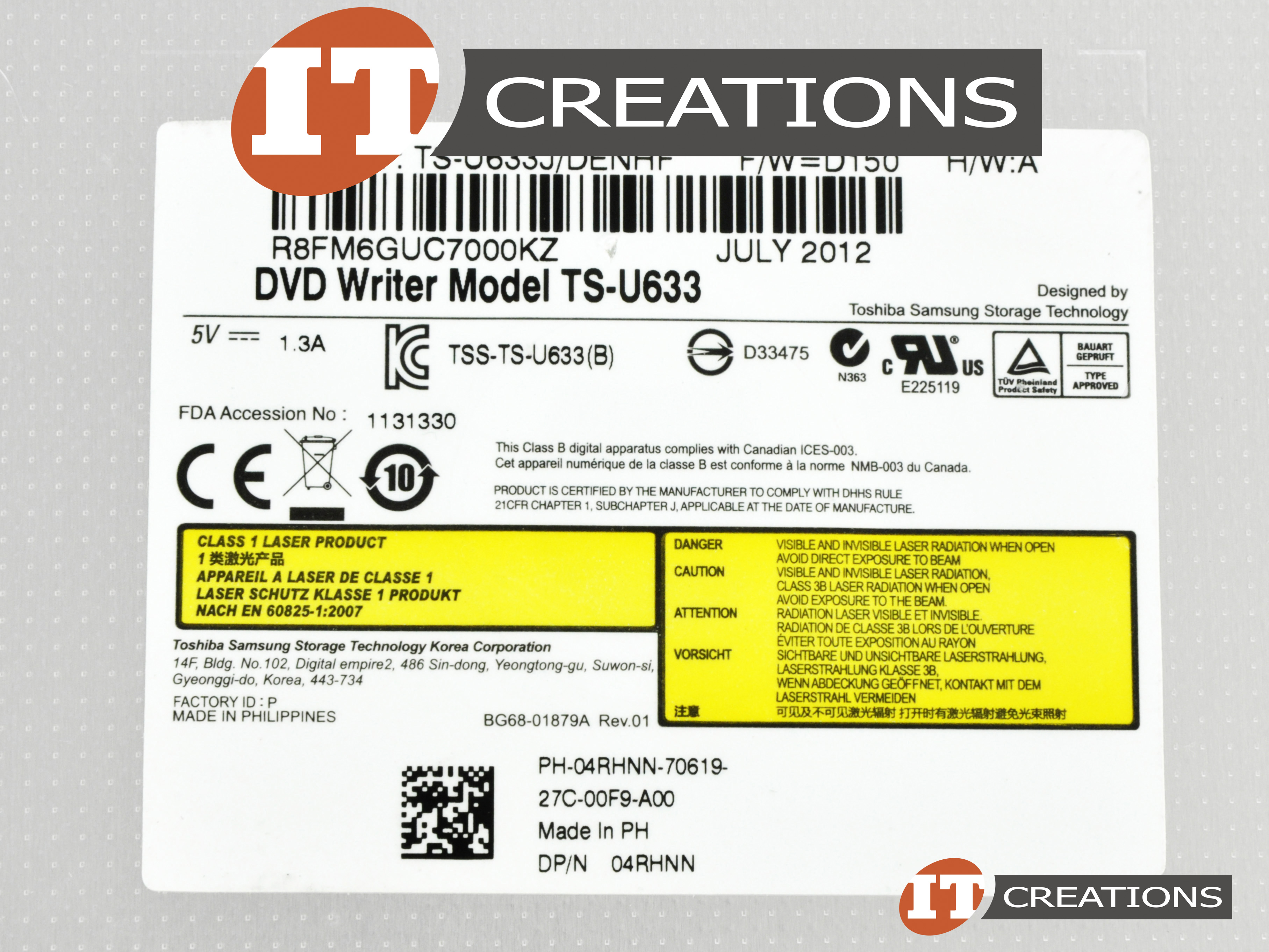 4RHNN DELL OPTICAL DRIVE DVD MULTI RECORDER DVD RW / CD RW ULTRA ...