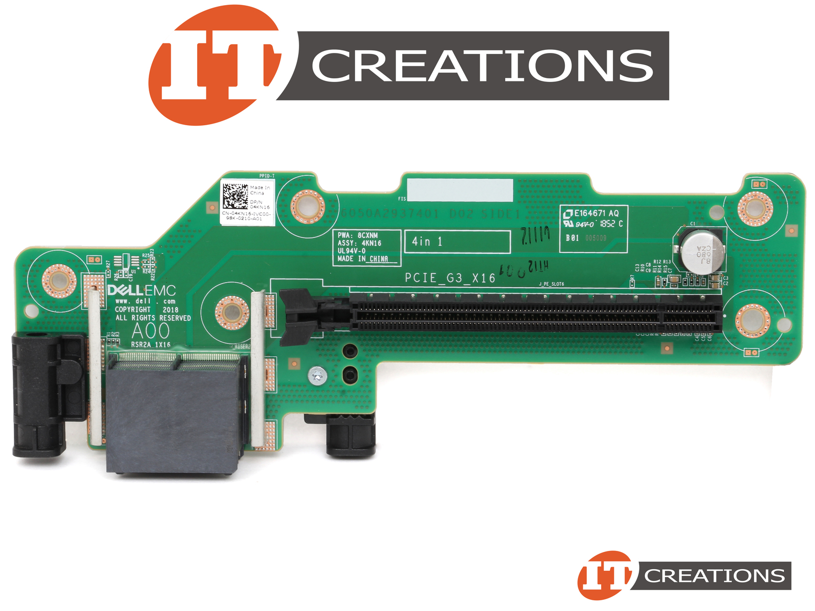 4KN16 DELL 1x16 GPU Riser2 Board For DELL EMC Poweredge R840 Rsr2a ...
