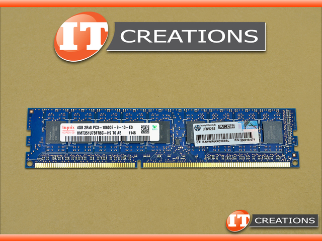 500210-071 HP 4GB ( 1 X 4GB ) PC3-10600e DDR3-1333 Unbuffered ECC 2rx8 CL9 240 PIN 1.5v Memory ...