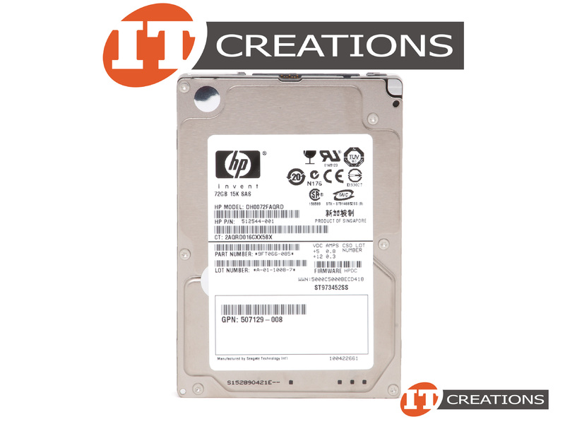 512544-001 - Refurbished - HP 72GB 15K RPM SAS 2.5 INCH SMALL FORM ...