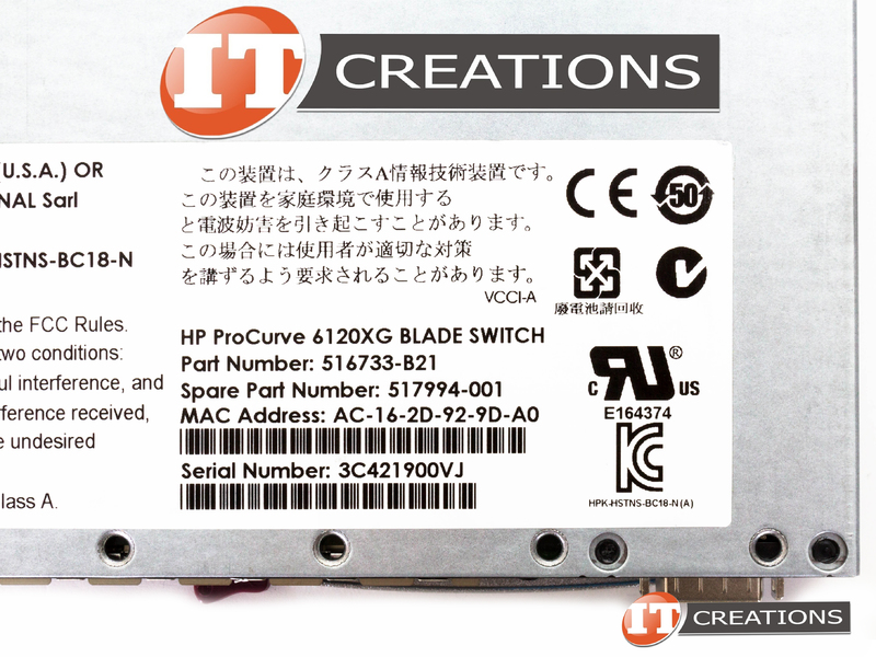 517994-001 HP PROCURVE 6120XG 10GBE BLADE SWITCH FOR HP BLADESYSTEM ...