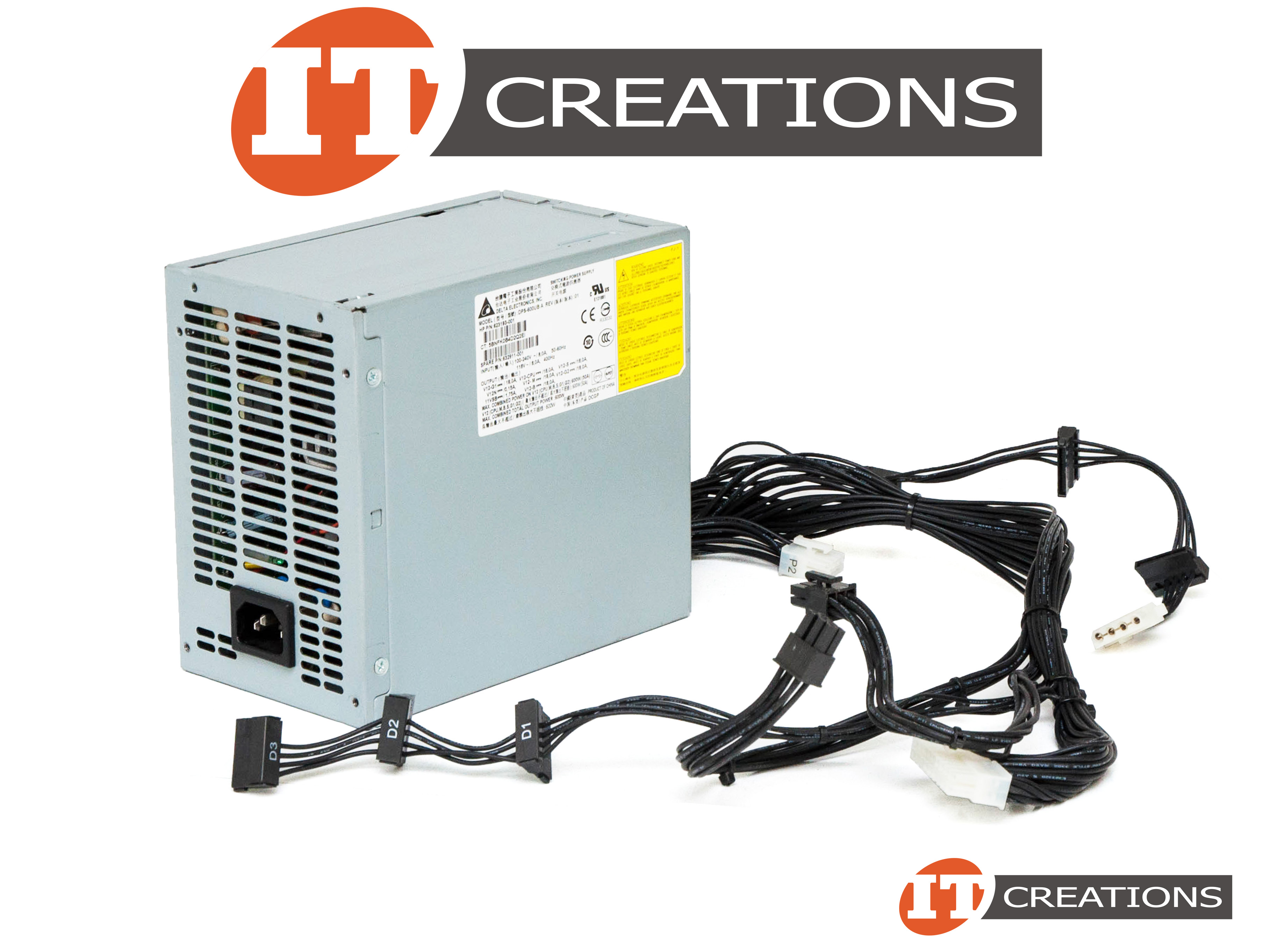 632911-001 HP / DELTA POWER SUPPLY 600W INPUT 100-240V 8.0A 50-60HZ ...