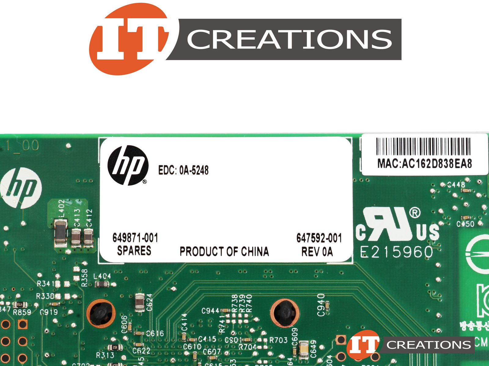 647594-B21 - New Other - HP / BROADCOM 331T ADAPTER 1GBE ETHERNET PCI-E ...