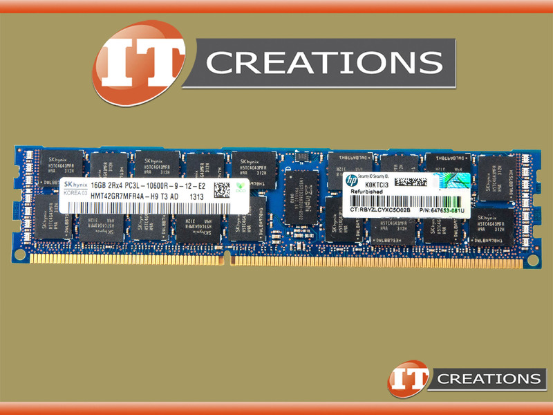 647653-081-REF - Refurbished - HP / SK Hynix 16GB PC3L-10600r DDR3-1333 Registered ECC 2rx4 CL9 ...