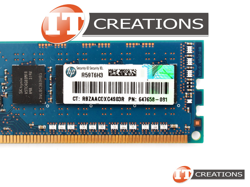 647658-081 HP / SK HYNIX 8GB PC3L-10600E DDR3-1333 UNBUFFERED ECC 2RX8 CL9 240 PIN 1.35V LOW ...