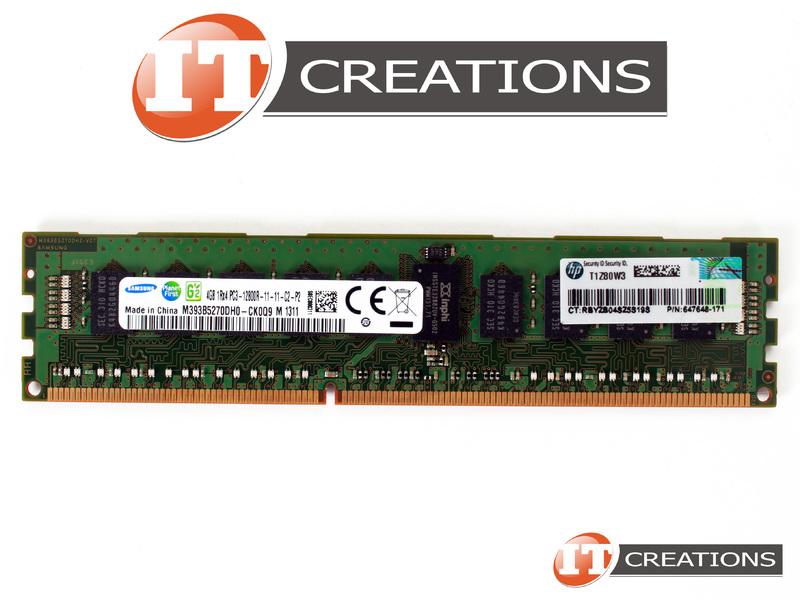 647873-B21 HP / SAMSUNG 4GB PC3-12800R DDR3-1600 REGISTERED ECC 1RX4 CL11 240 PIN 1.5V MEMORY MODULE