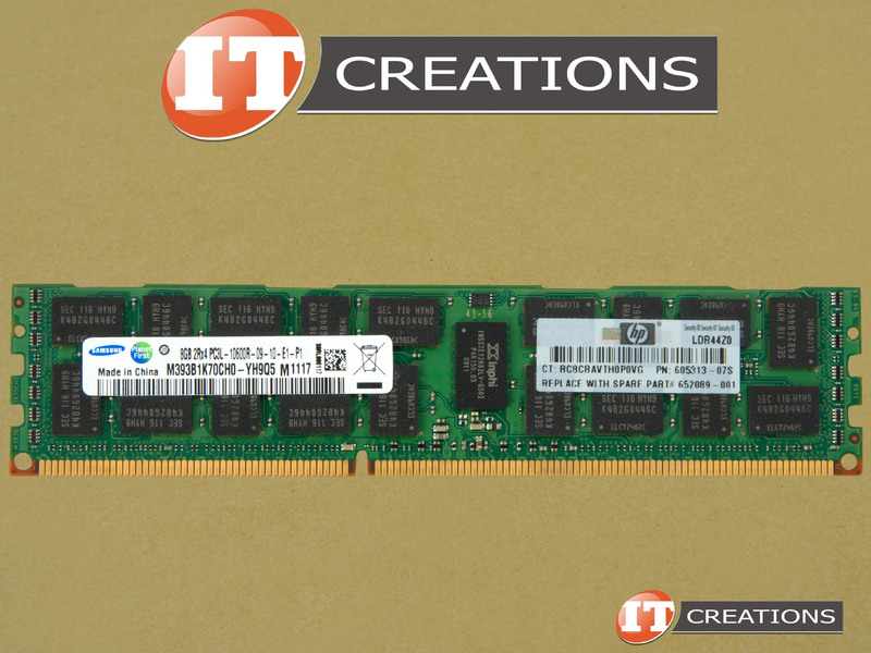 652089-001 HP / SAMSUNG 8GB PC3L-10600R DDR3-1333 REGISTERED ECC 2RX4 CL9 240 PIN 1.35V LOW ...