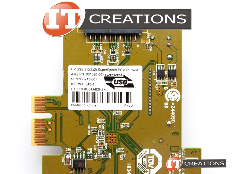 661320-001-HIGH P HP DUAL PORT USB 3.0 SUPERSPEED PCI-E X1 INTERFACE ...