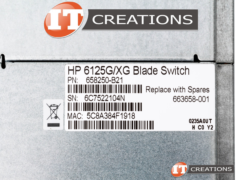663658-001 HP 6125G / XG 10GBE ETHERNET BLADE SWITCH FOR HPE ...