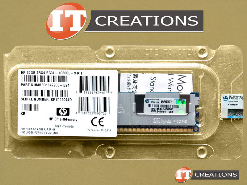 664693-001-RETAIL - Retail - HP 32GB PC3-10600l DDR3-1333 Load Reduced ...