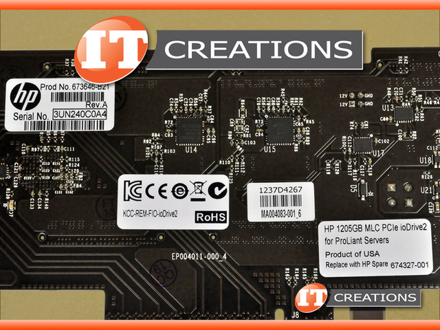 673646-B21 HP IODRIVEII 1205GB G2 SOLID STATE DRIVE SSD IO ACCELERATOR ...