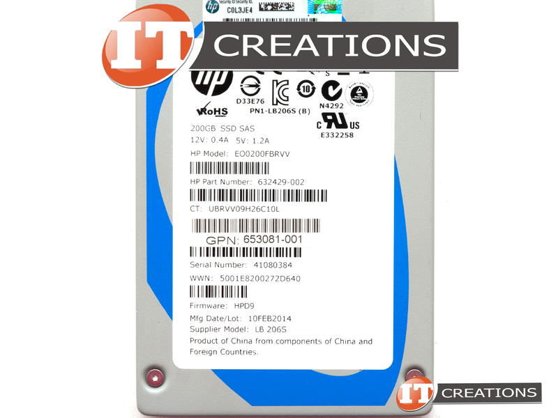 683081-001 - Refurbished - HP 200GB SLC SAS 2.5 INCH SMALL FORM FACTOR ...