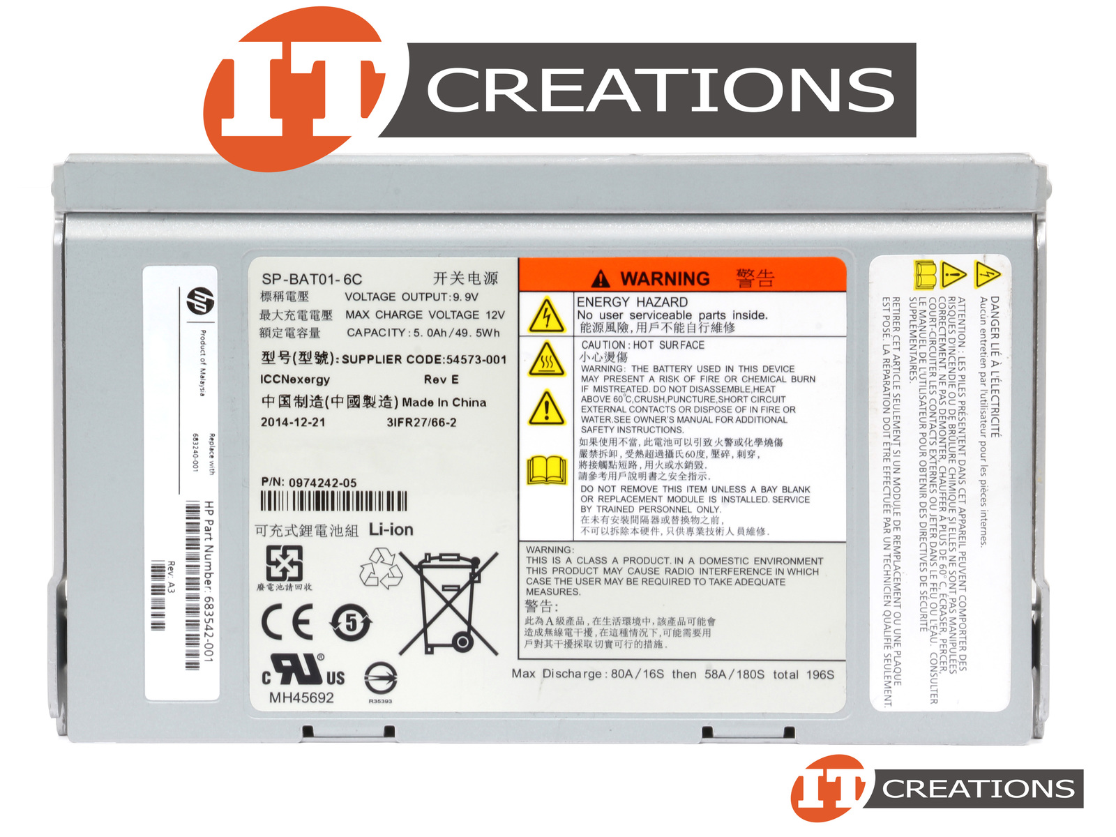 683542-001 HP Battery Module For HP 3par Storeserv 7000 / 7400 For ...