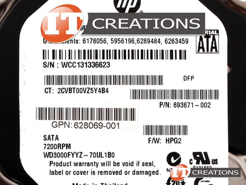 693671-002 - Refurbished - HP / WESTERN DIGITAL 3.0TB 7.2K RPM SATA III ...